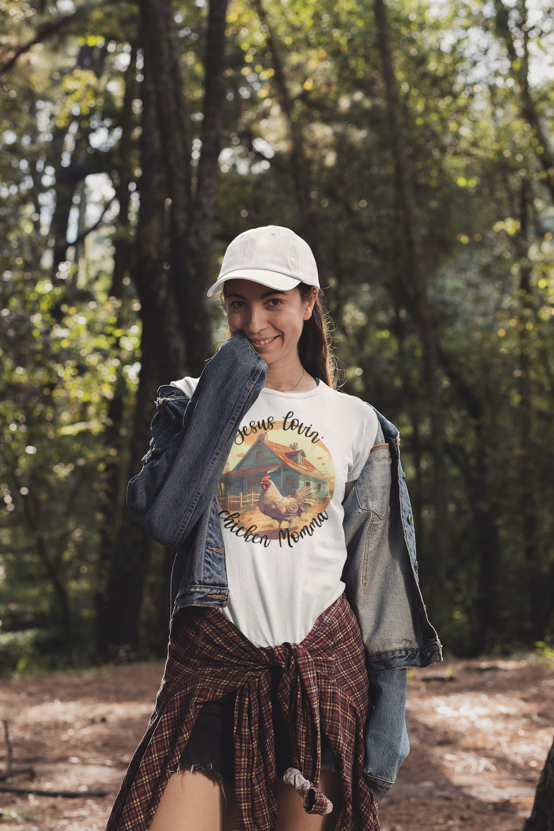 Christian Chicken PNG, Jesus Lovin Chicken Momma is a Retro Design ...