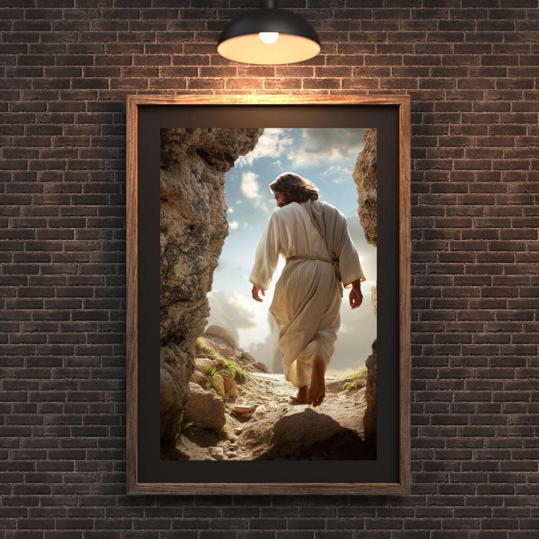 Jesus Walking Out of the Tomb, Digital Printable Christian Wall Art - Etsy