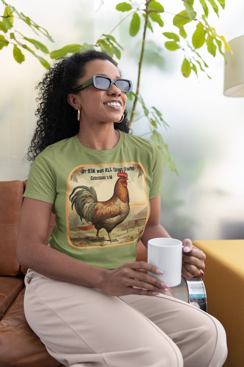 Christian Chicken PNG, Retro Chicken Bible Scripture Png, by Him, Jesus ...