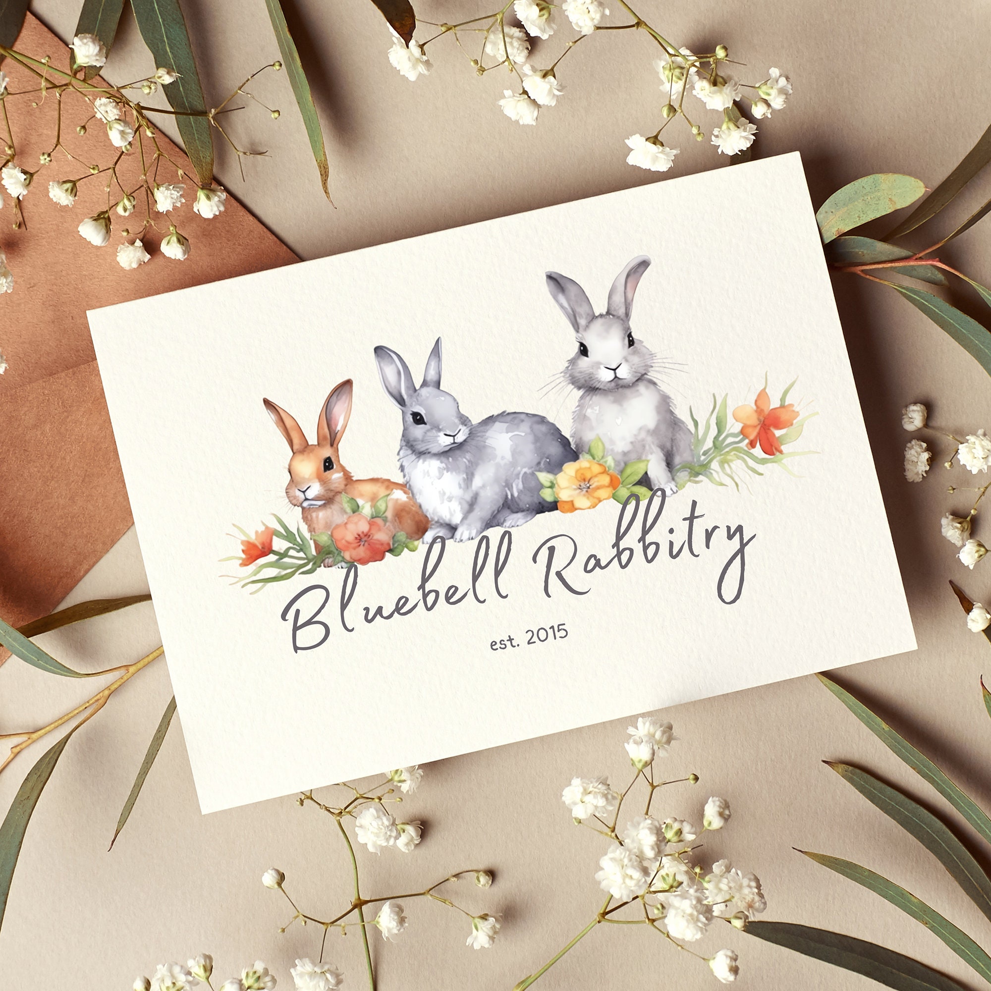 Rabbitry Logo, Bunny Logo, Rabbit Logo, Farm Logo, Watercolor Logo ...