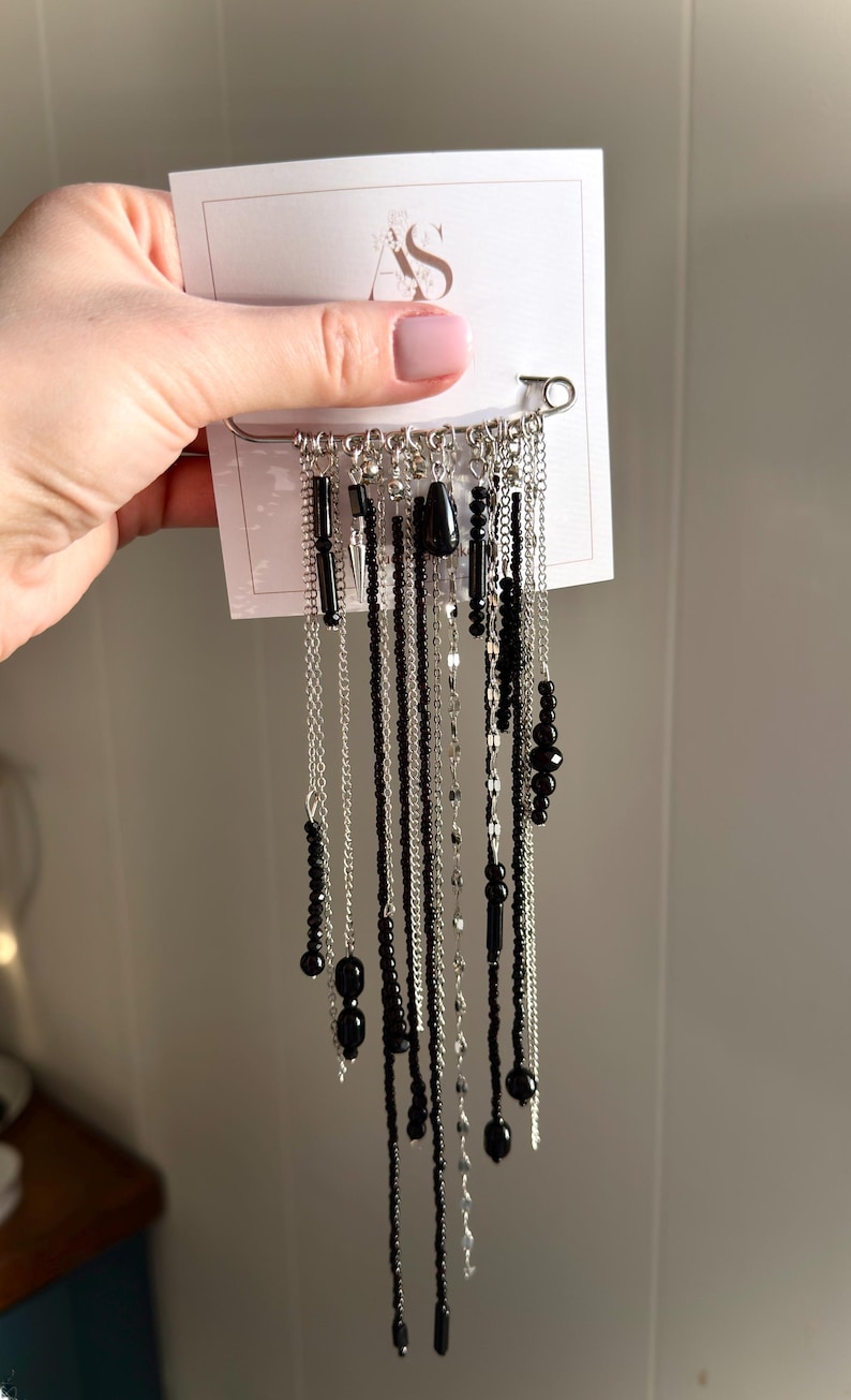 Safety Pin Brooch With Chain, a Stylish Brooch for a Coat, a ...