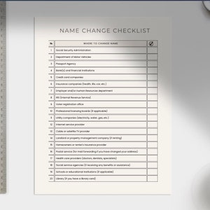 Name Change Checklist 2 Pages: Your Ultimate Checklist for Updating ...
