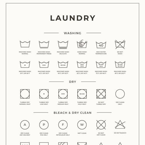 Laundry Symbols - Etsy