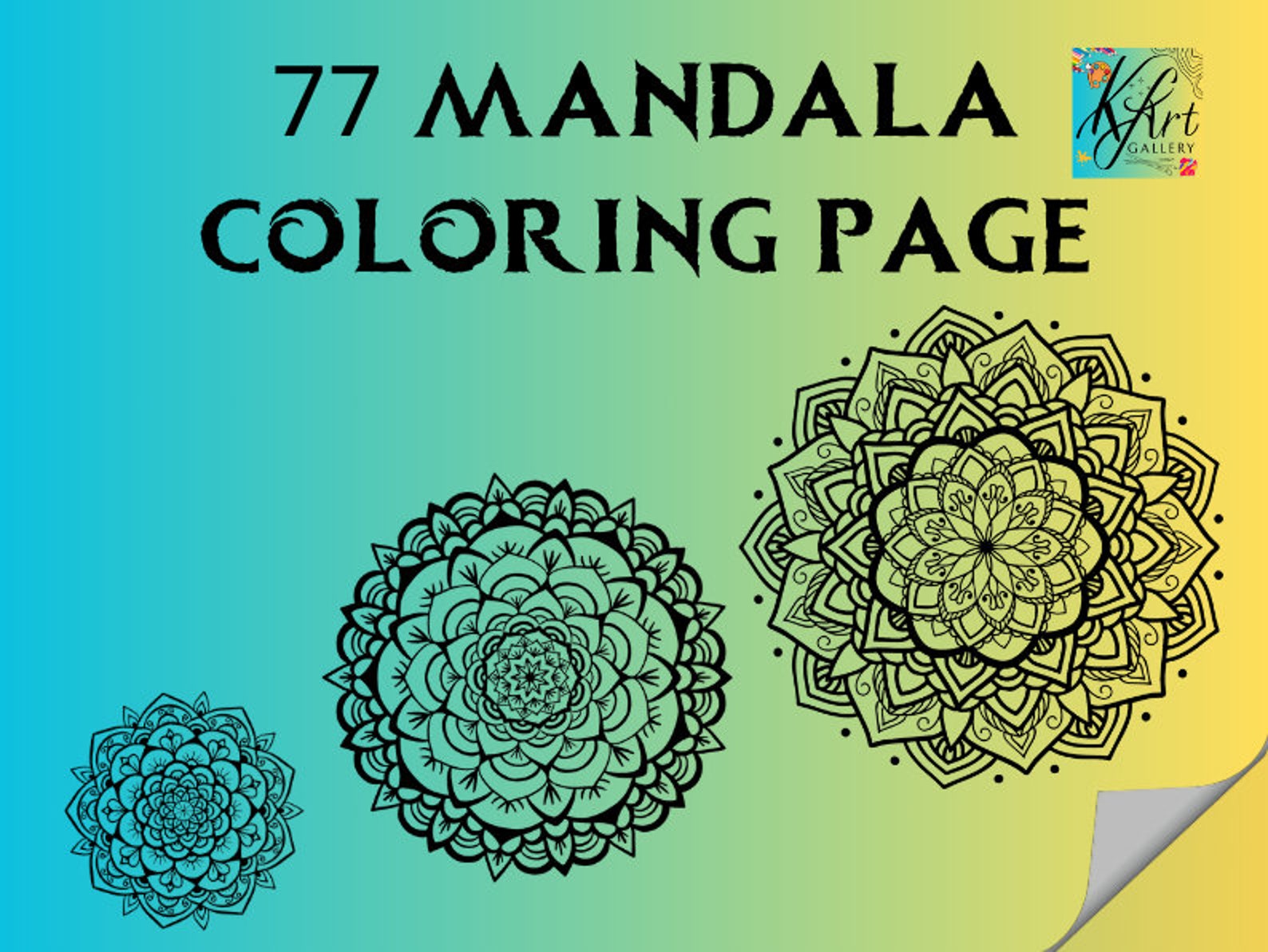 77 Mandala Coloring Pages, Mandala Adult Digital Coloring Book ...