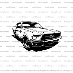 Ford Mustang Bundle Vector of 4 SVG Images | Digital Download | Classic ...
