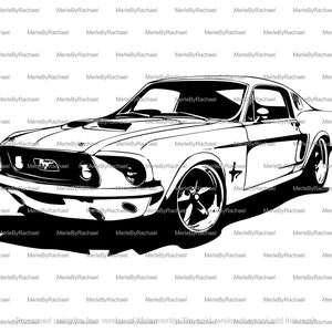 Ford Mustang Bundle Vector of 4 SVG Images | Digital Download | Classic ...