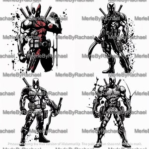 Bundle 20 Deadpool Digital Vector SVG for DIY Cricut Laser - Etsy Canada