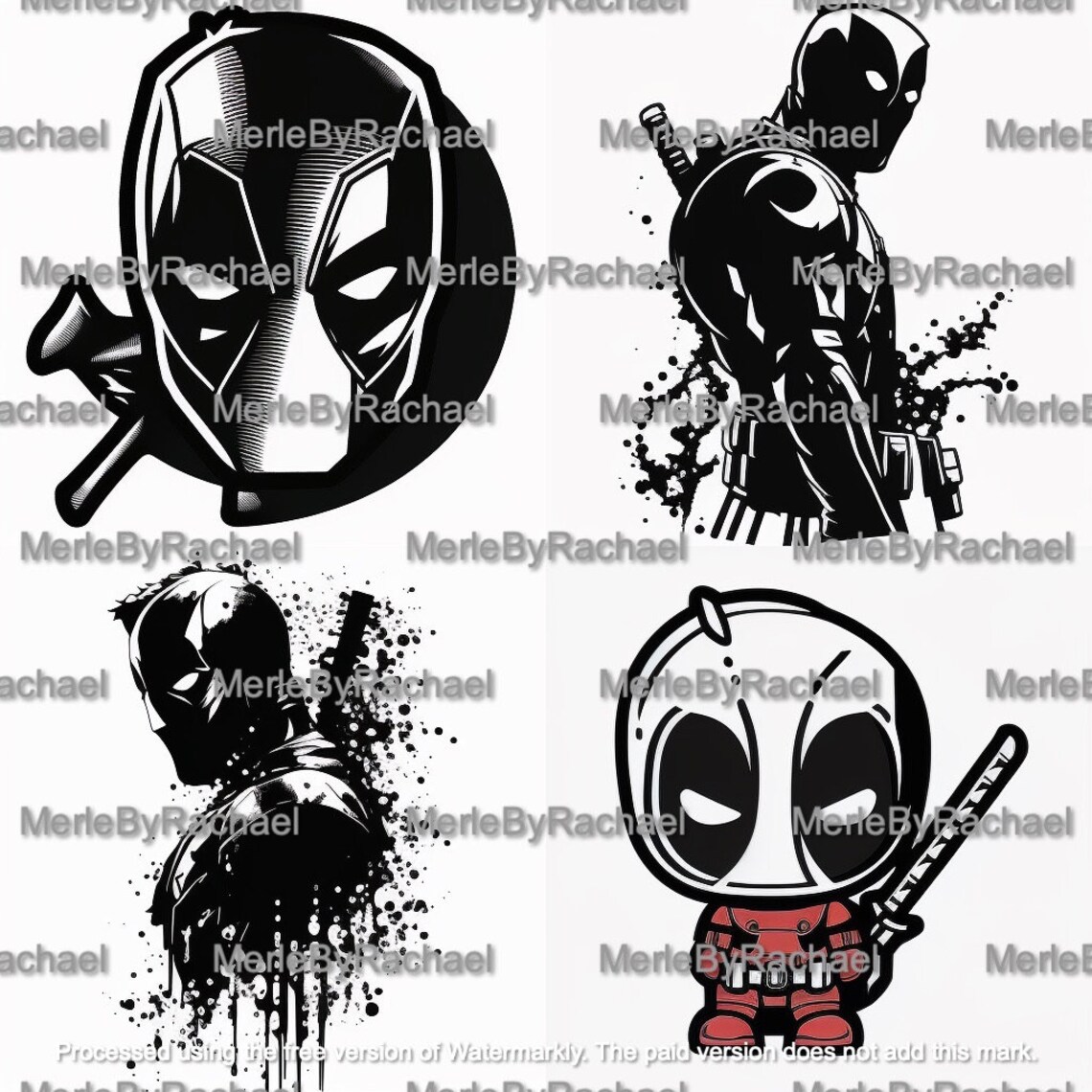 Bundle 20 Deadpool Digital Vector SVG for DIY Cricut Laser Engraving ...