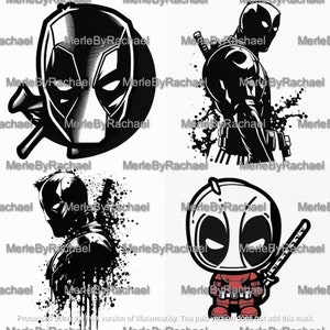 Bundle 20 Deadpool Digital Vector SVG for DIY Cricut Laser Engraving ...