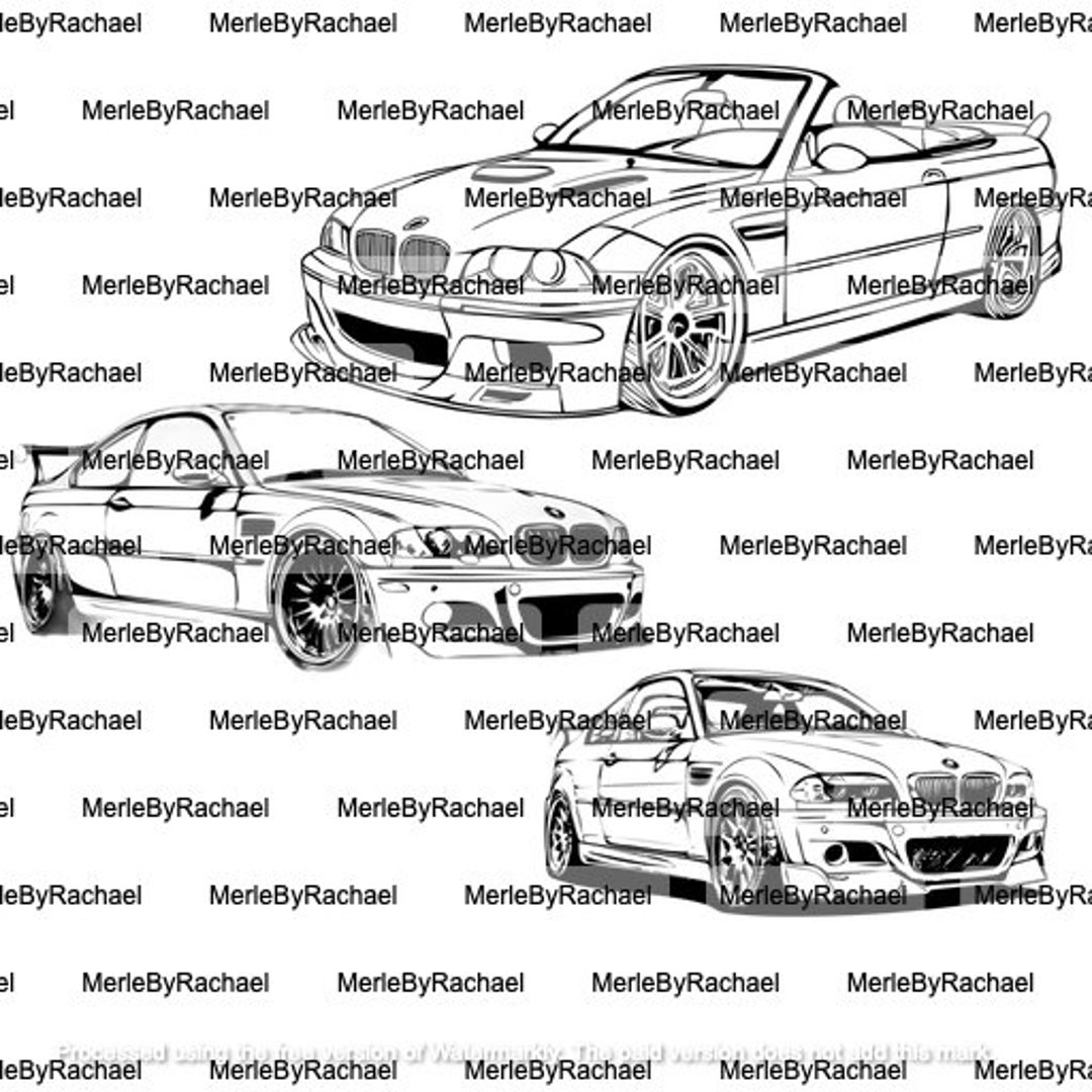 BMW E46 M3 Bundle of 3 Vector SVG Images | Digital Download | High ...