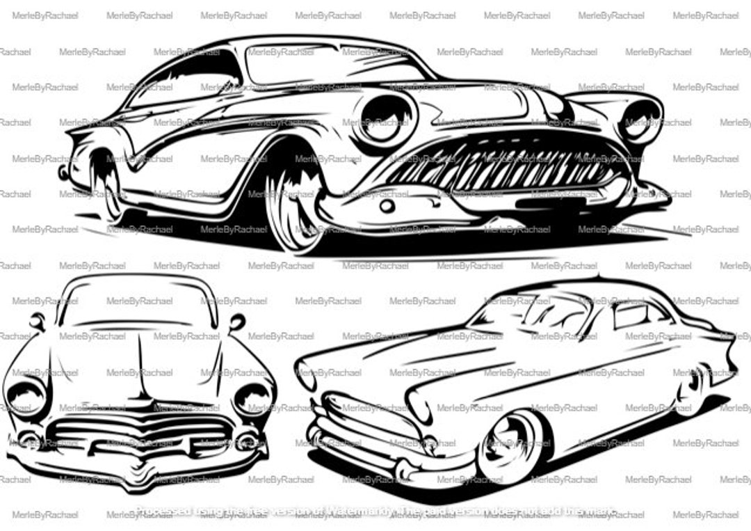 Classic Car Bundle of 3 Vector SVG Images | Digital Download | Vintage ...