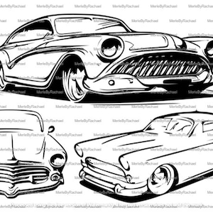 Classic Car Bundle of 3 Vector SVG Images | Digital Download | Vintage ...