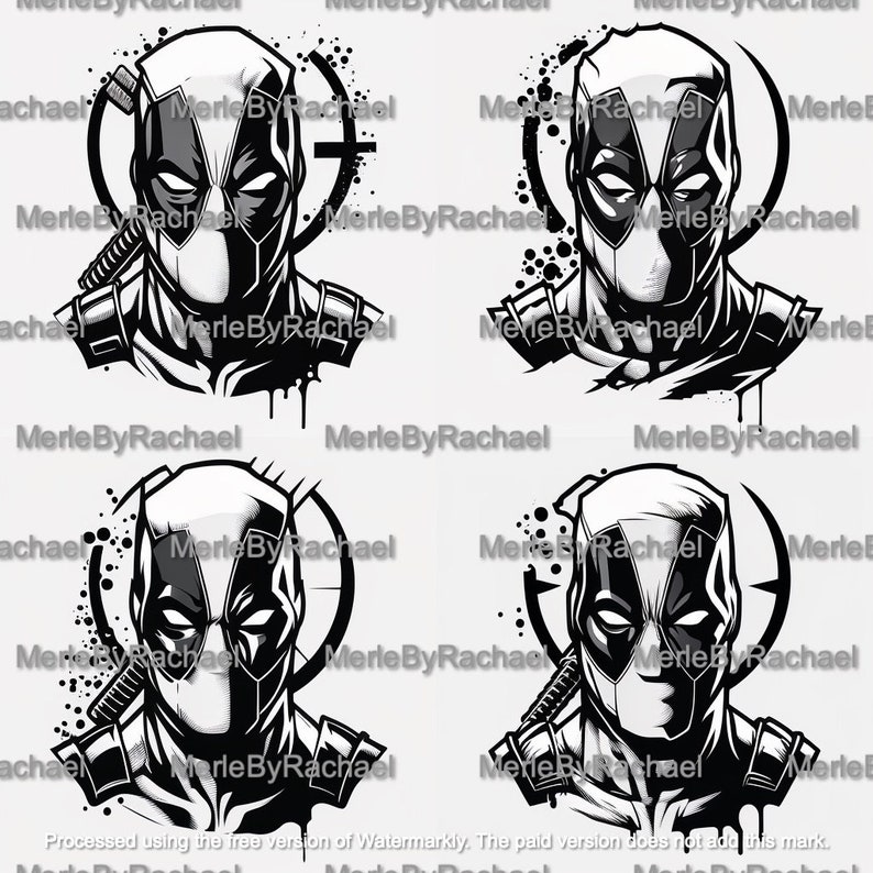 Bundle 20 Deadpool Digital Vector SVG for DIY Cricut Laser Engraving ...