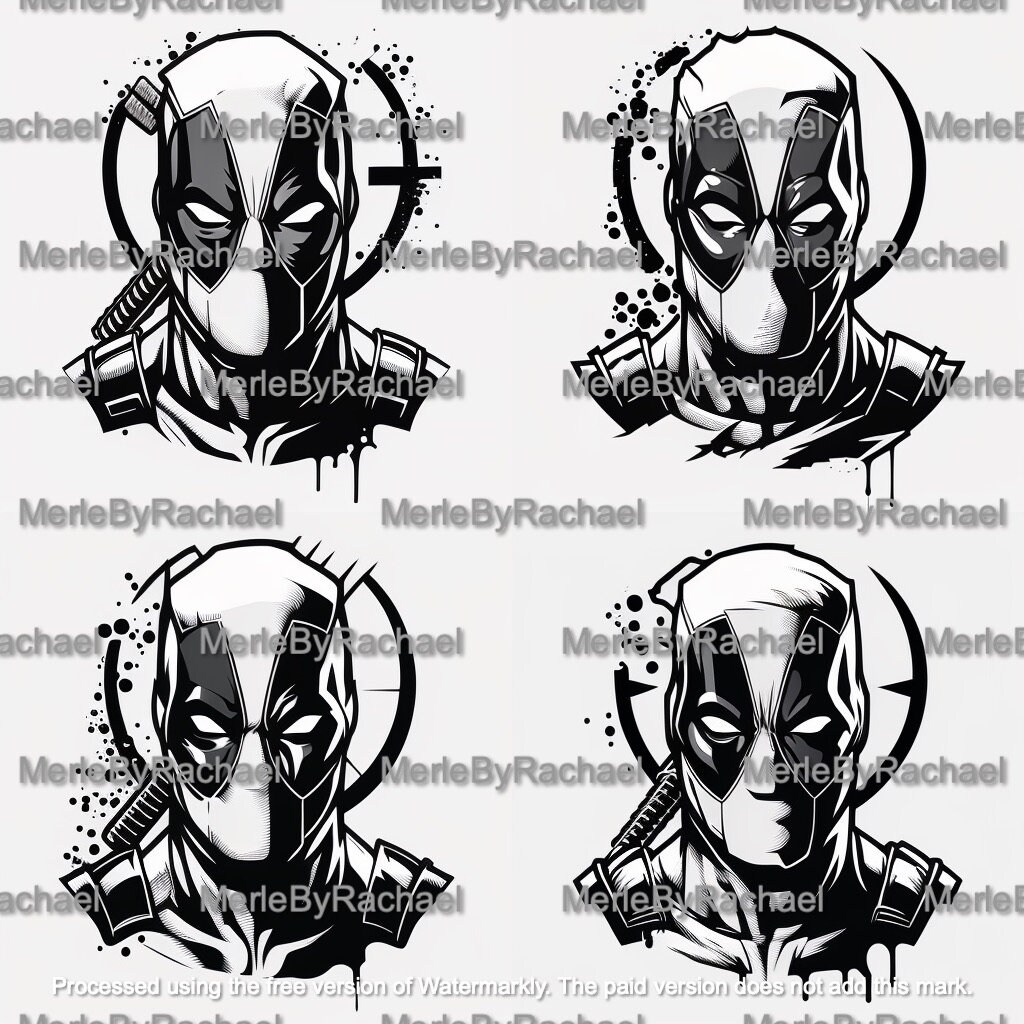 Bundle 20 Deadpool Digital Vector SVG for DIY Cricut Laser Engraving ...