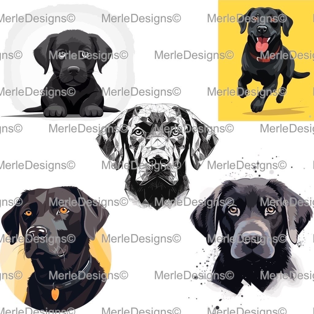 Black Lab Dog Bundle Vector SVG Images Digital Download Dog Breed ...