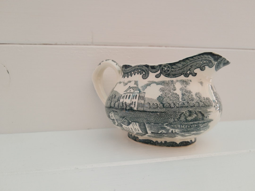 Milk Jug Palissy Staffordshire Avon Scenes A Royal Worcester England ...