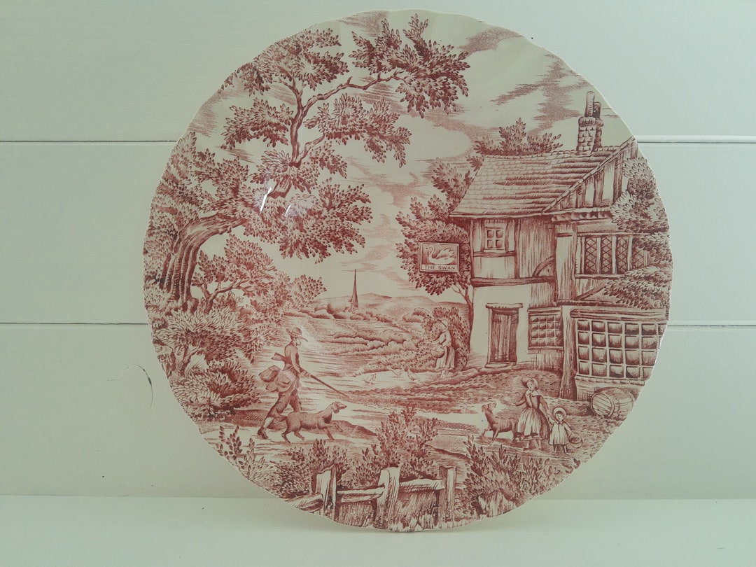 Dinner Plates Myott the Hunter Red Porcelain Made in England Vintage - Etsy