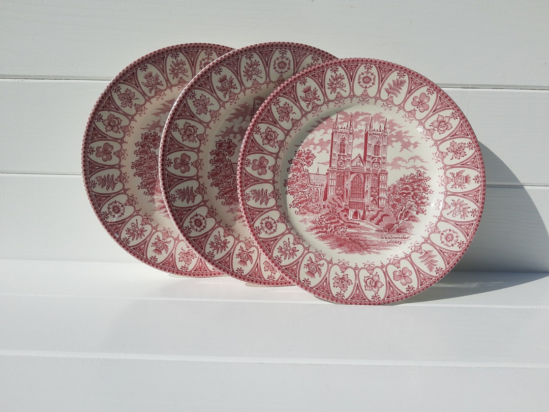 Broadhurst Red Dessert Plate 1847 Staffordshire Ironstone England ...