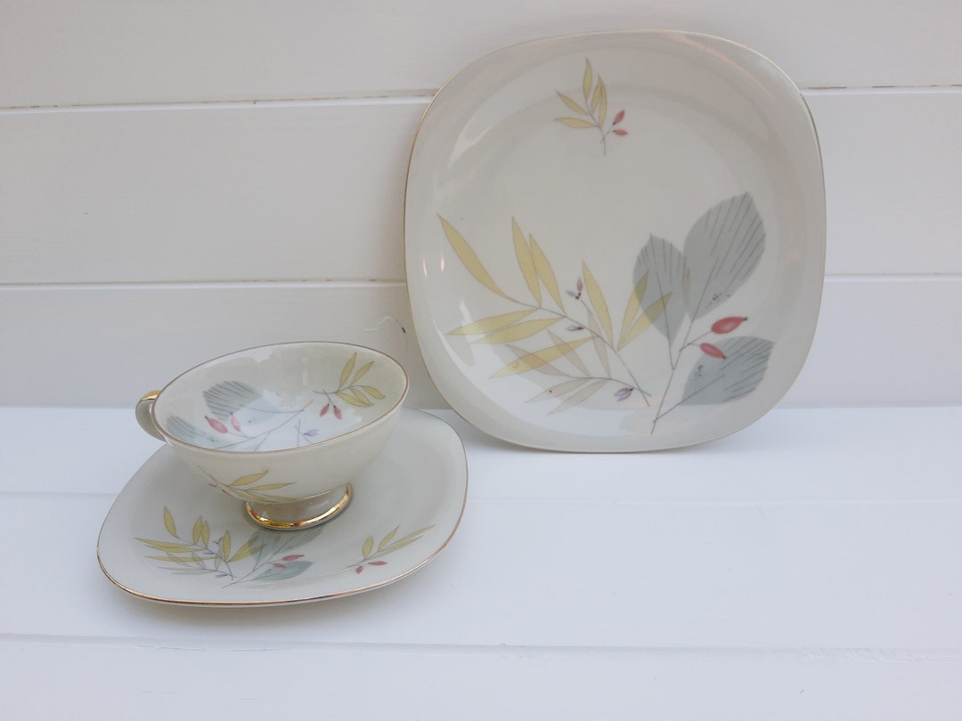 Unique Porcelain Trio Cup With Saucer, Dessert Plate Claudia Bavaria ...