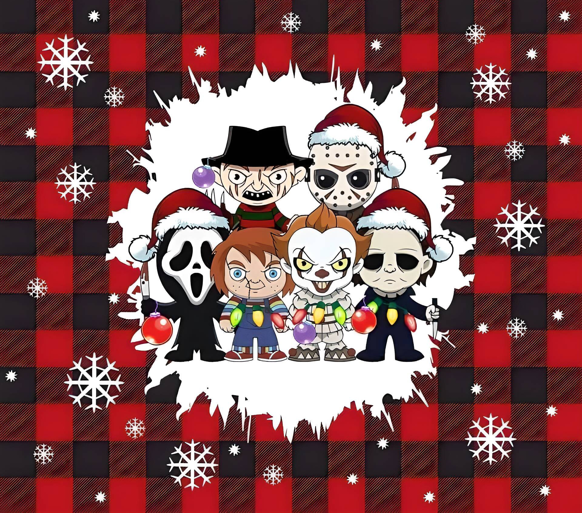 Christmas Horror Characters 20 Oz Tumbler Wrap Digital Download, PNG ...