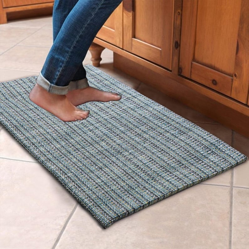 Handwoven Cotton Kitchen Mat – Anti-fatigue Foam Backing, 18" X 30" - Etsy