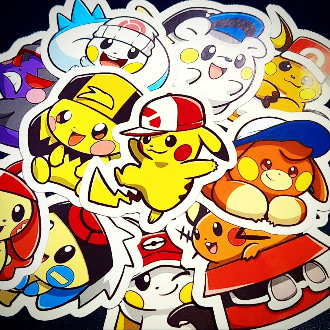 Pika Family With Hats Glossy Vinyl Stickers - Etsy
