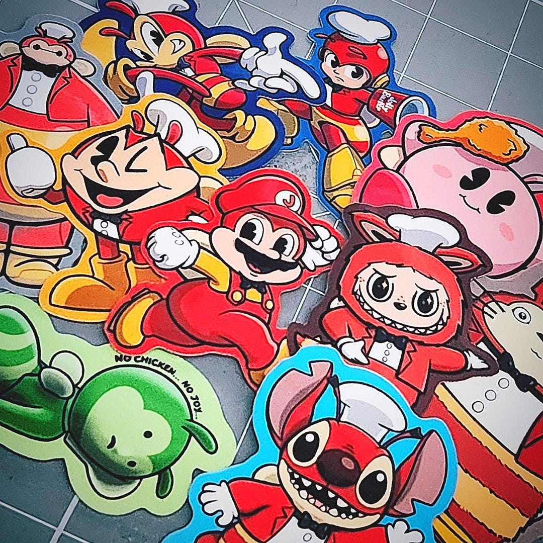 Jollibee Character Fusions | Glossy Vinyl Stickers - Etsy