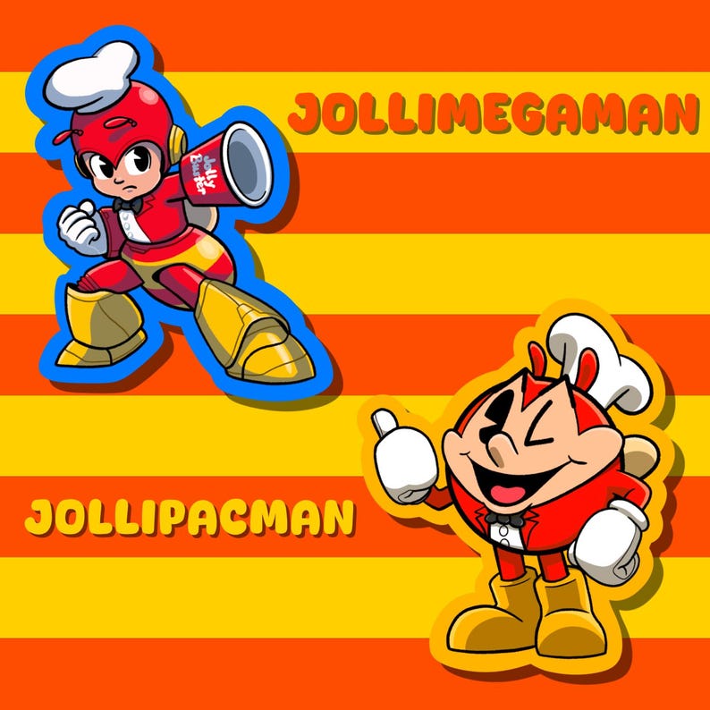 Jollibee Character Fusions | Glossy Vinyl Stickers - Etsy