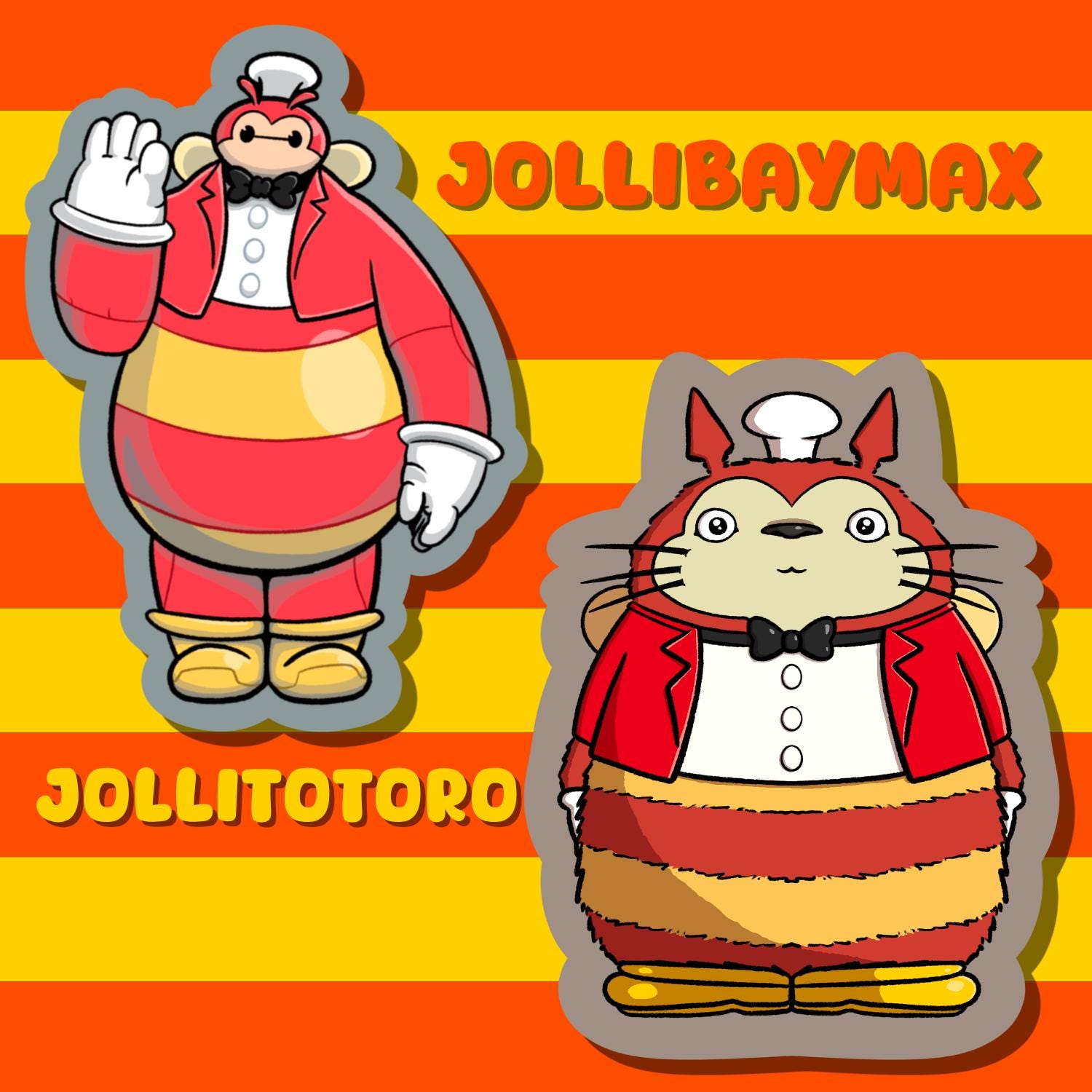Jollibee Character Fusions | Glossy Vinyl Stickers - Etsy