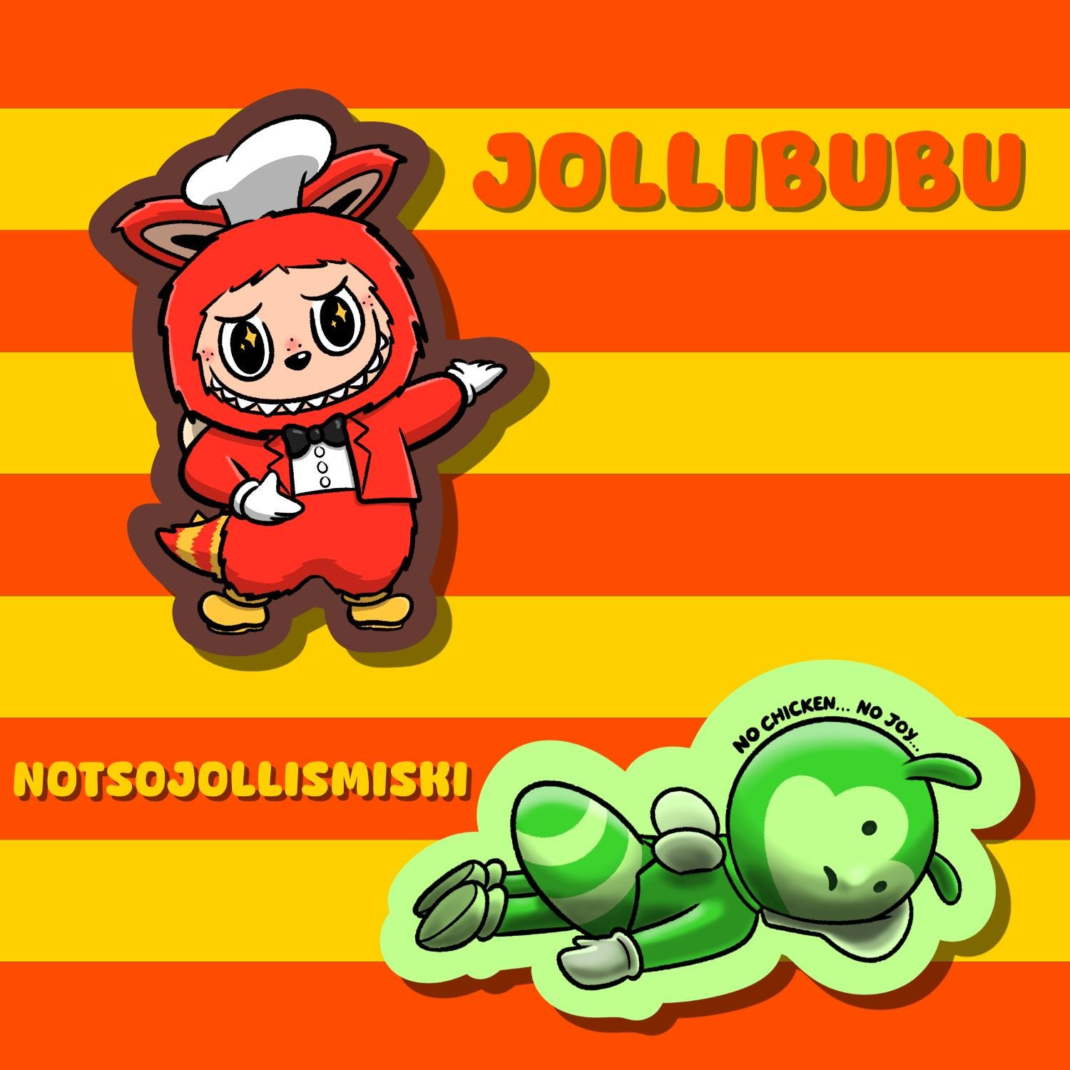 Jollibee Character Fusions | Glossy Vinyl Stickers - Etsy