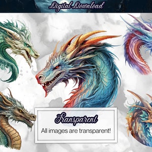 Dragon Clipart, Commercial Use, PNG 300 DPI for Digital Download ...