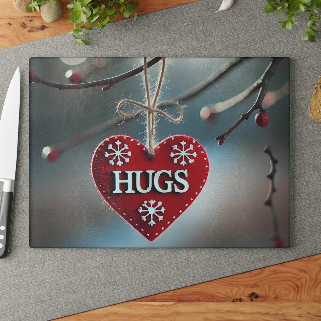 Heart Cutting Board, Floating Hearts Design, Elegant Kitchen Decor ...