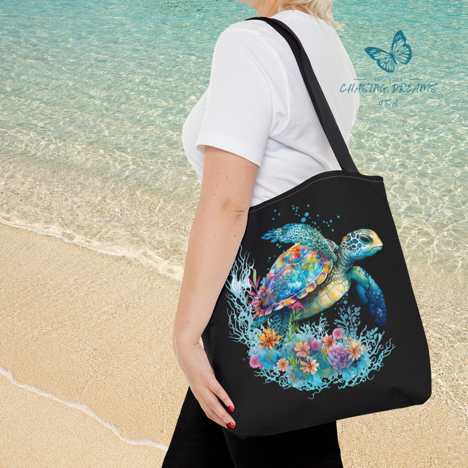 Sea Turtle Tote Bag, Sea Turtle, Sea Turtle Lovers, Gifts, Turtle ...