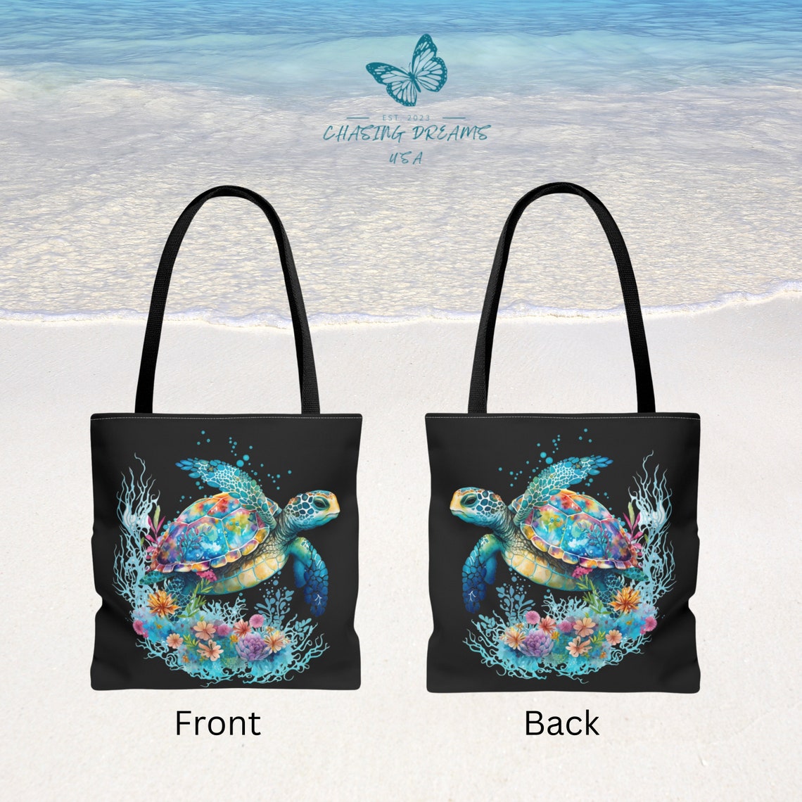 Sea Turtle Tote Bag, Sea Turtle, Sea Turtle Lovers, Gifts, Turtle ...