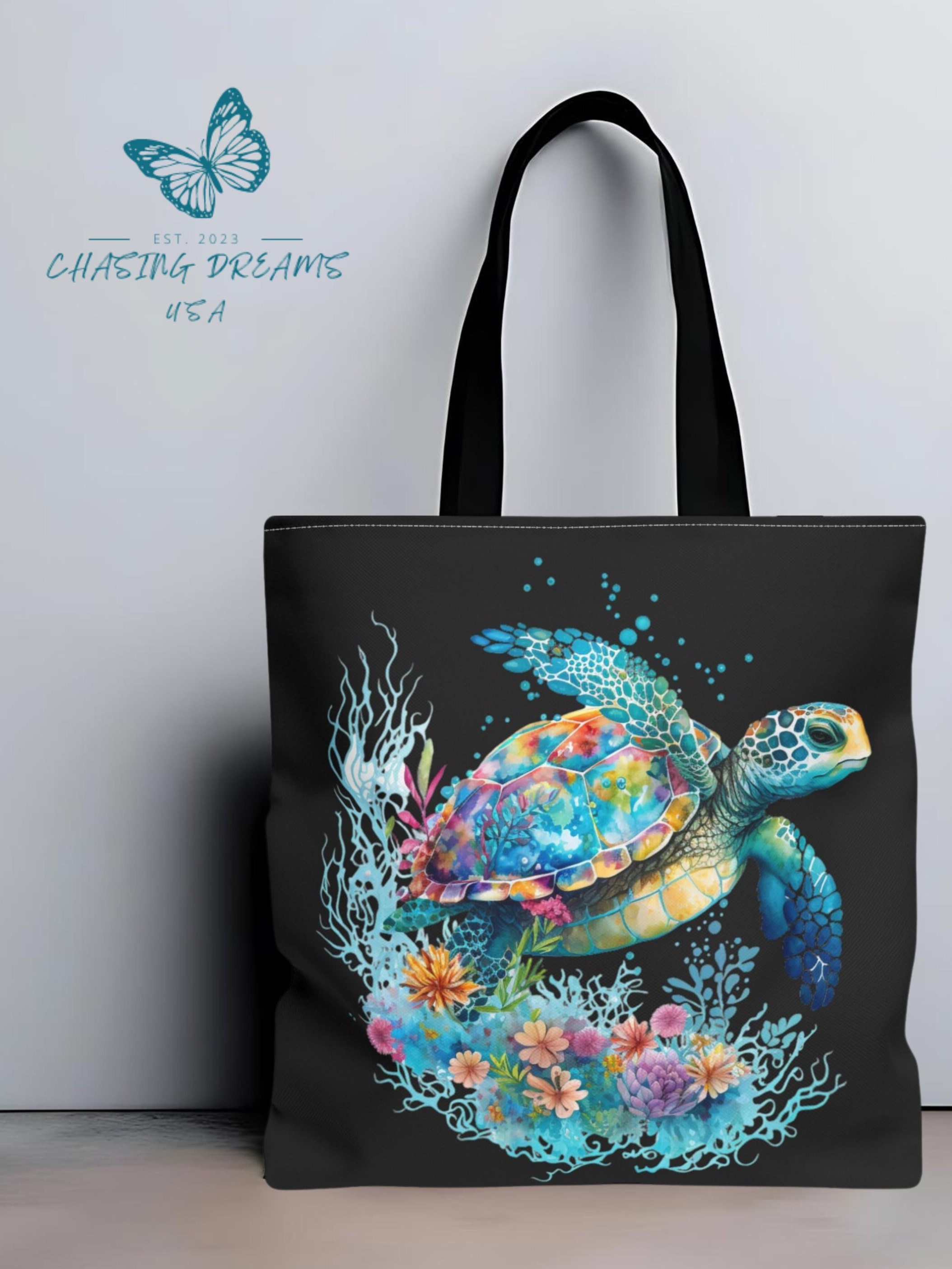 Sea Turtle Tote Bag, Sea Turtle, Sea Turtle Lovers, Gifts, Turtle ...