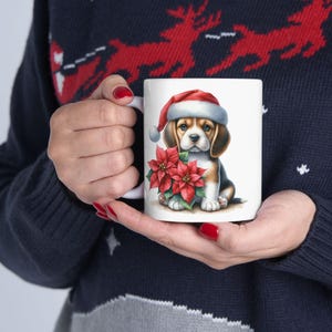 Beagle Coffee Mug, 3D Coffee Mug, Christmas Mugs, Beagle Lover, I Love ...