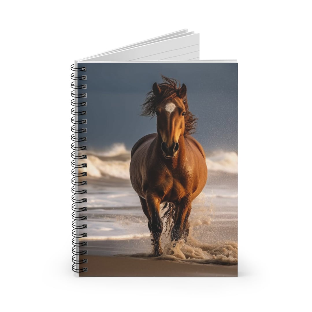 Beautiful Horse Notebook, Realistic Horse Design, Spiral Notebook ...