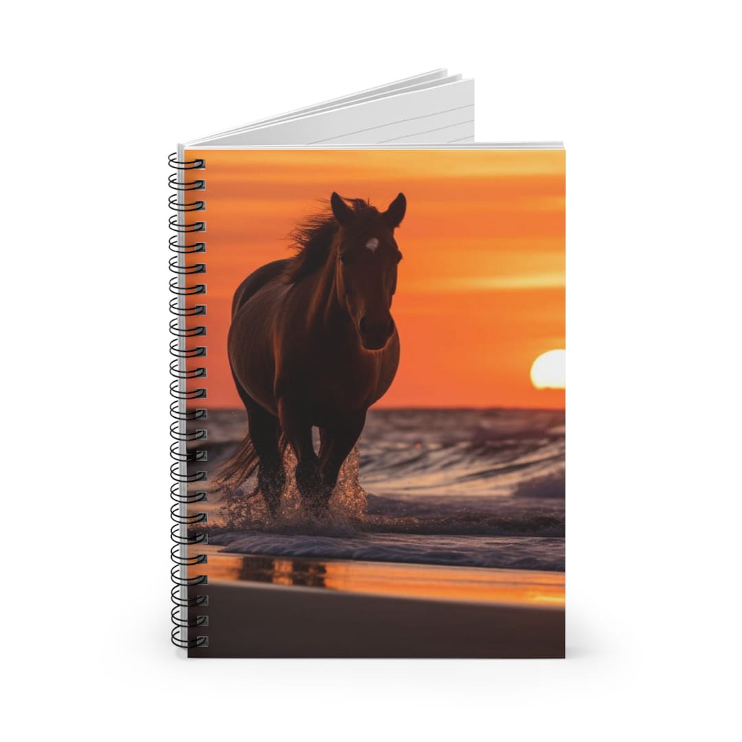Beautiful Horse Notebook, Realistic Horse Design, Spiral Notebook ...