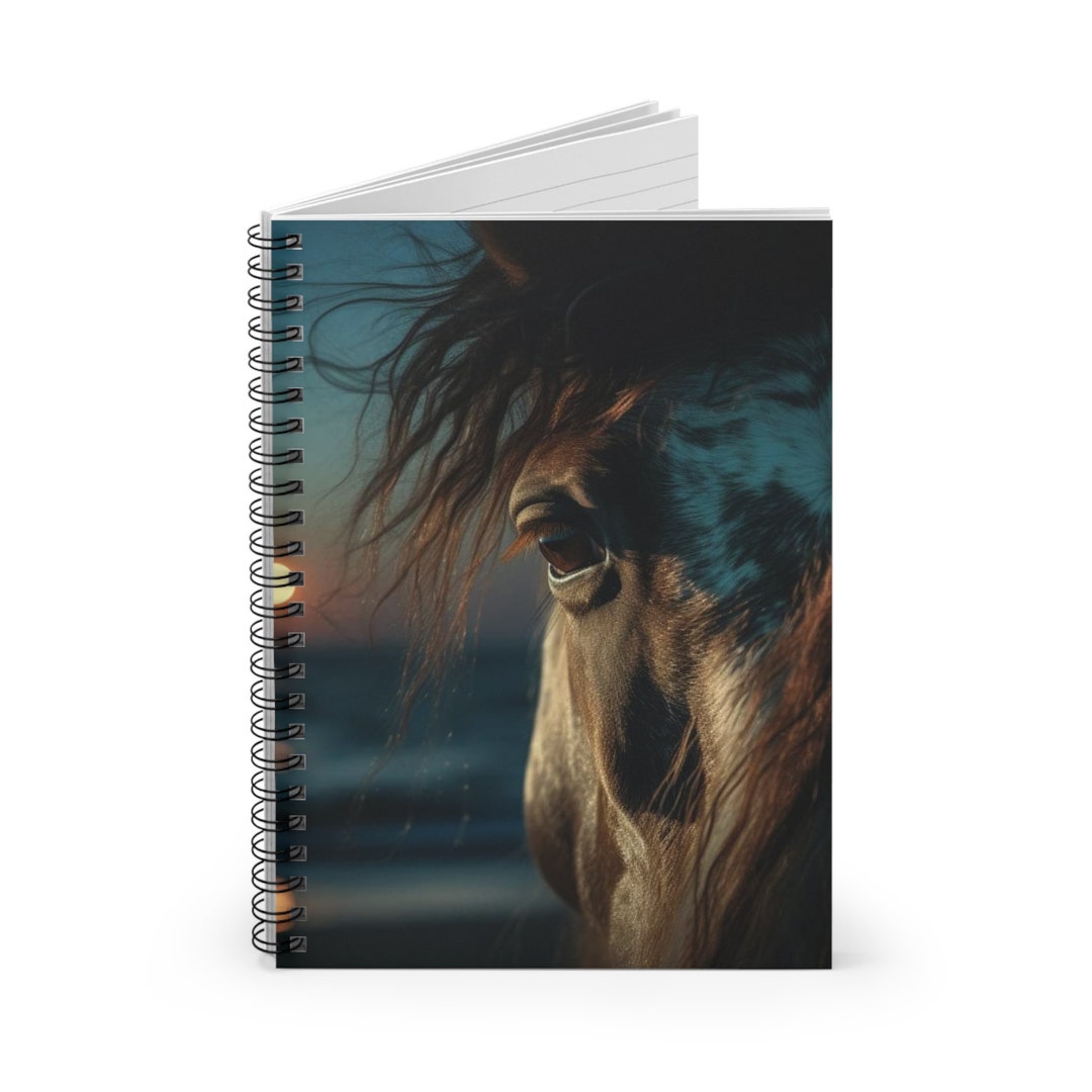 Beautiful Horse Notebook, Realistic Horse Design, Spiral Notebook ...