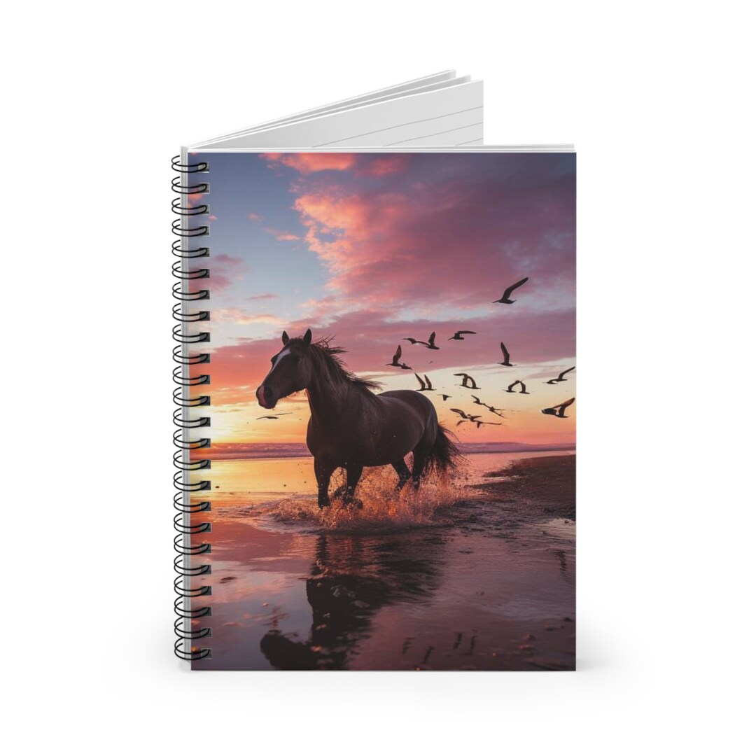 Beautiful Horse Notebook, Realistic Horse Design, Spiral Notebook ...