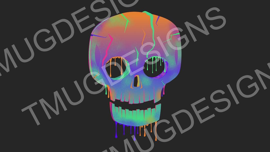 4K Neon Skull Wallpaper - Desktop + Phone - Etsy