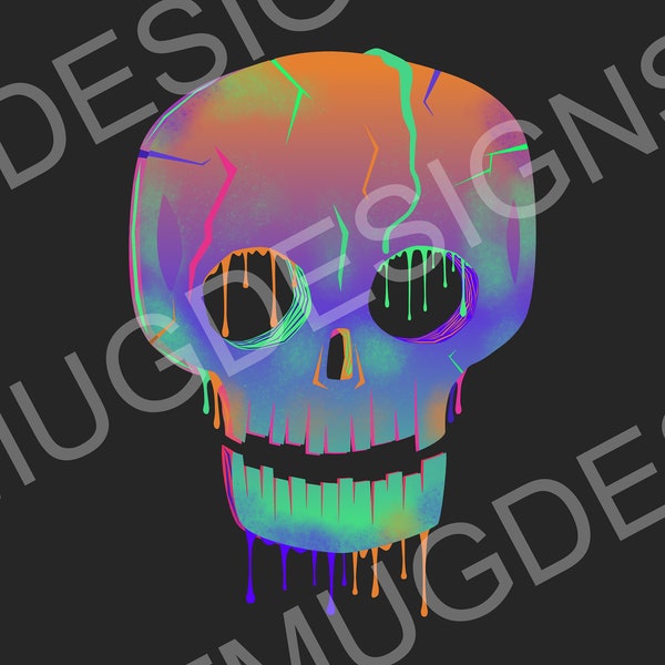 Neon Skull Wallpaper - Etsy