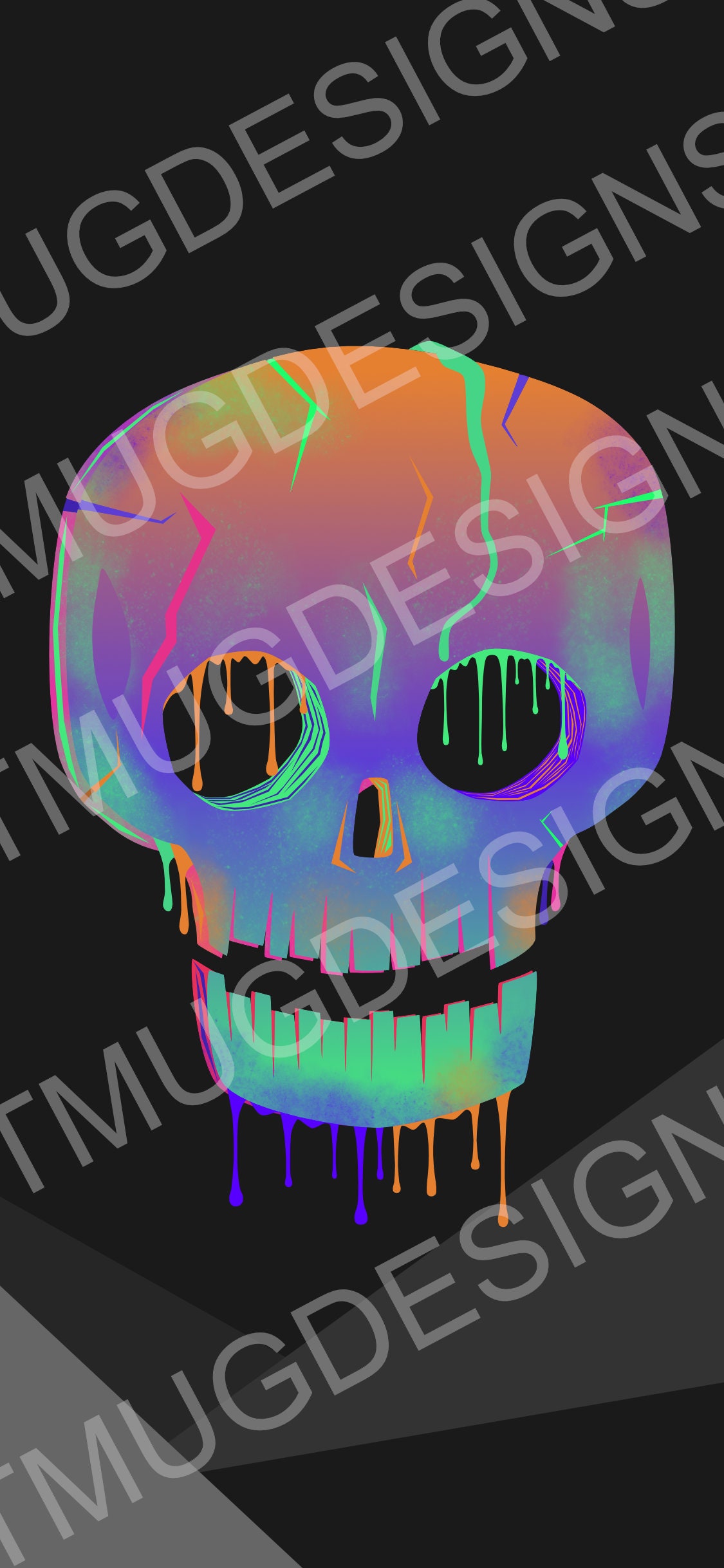 4K Neon Skull Wallpaper - Desktop + Phone - Etsy