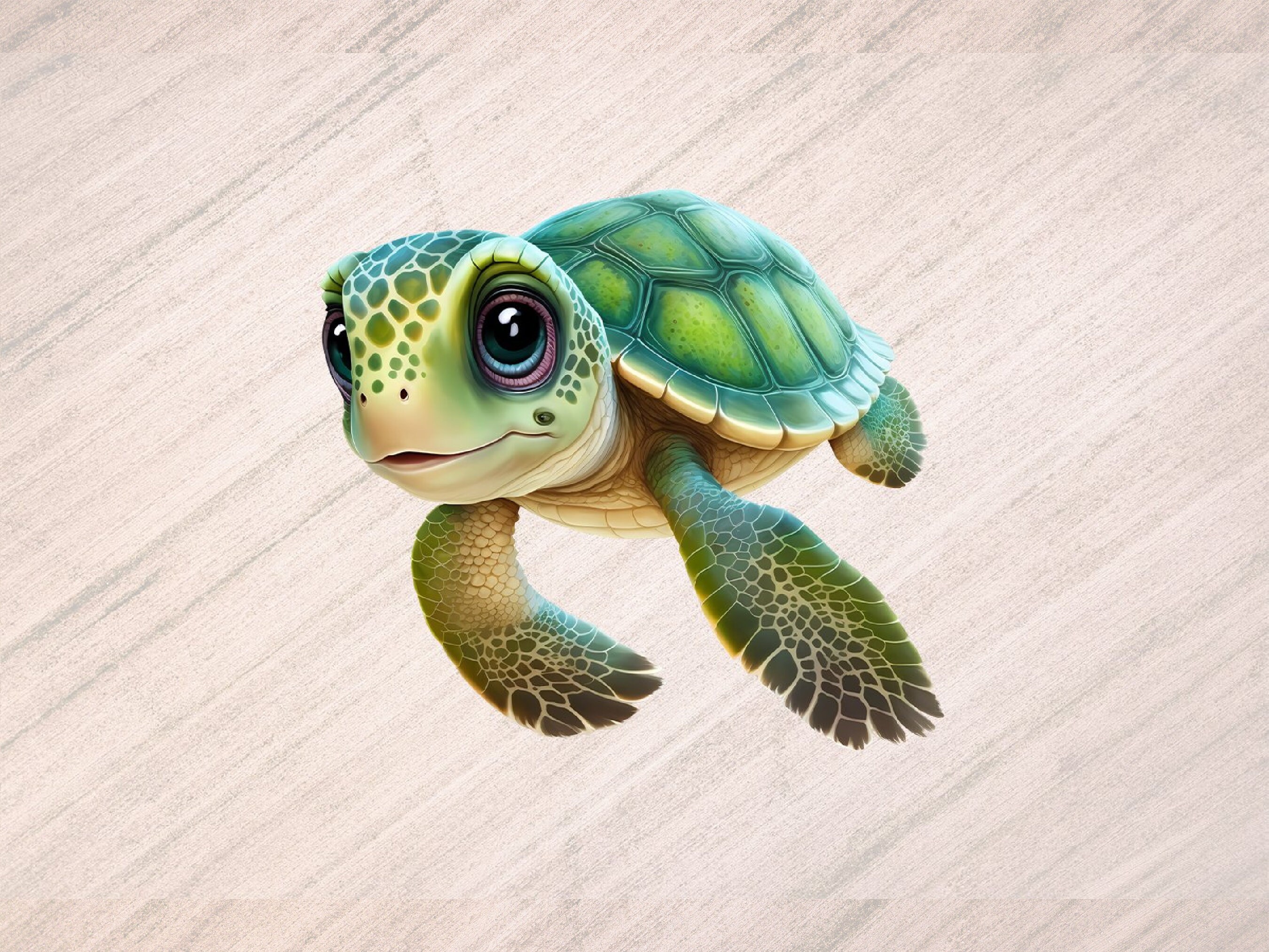 Cute Turtles Sublimation Clipart Set, Playful Turtle Illustrations ...