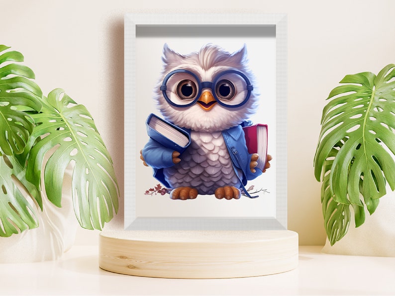 Back to School Owl Clipart Set, Cute Owl Illustrations, PNG Bundle ...