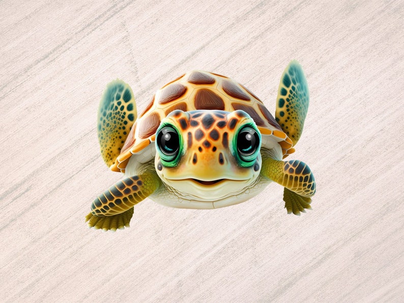 Cute Turtles Sublimation Clipart Set, Playful Turtle Illustrations ...