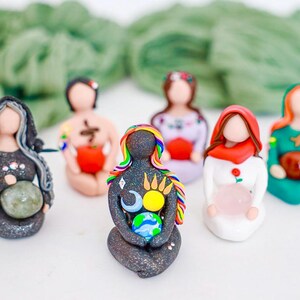 Mother Goddess Universe - Polymer Clay Figurine Divine Feminine Sparkly ...