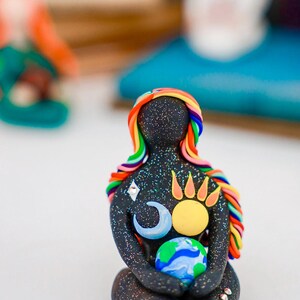 Mother Goddess Universe - Polymer Clay Figurine Divine Feminine Sparkly ...