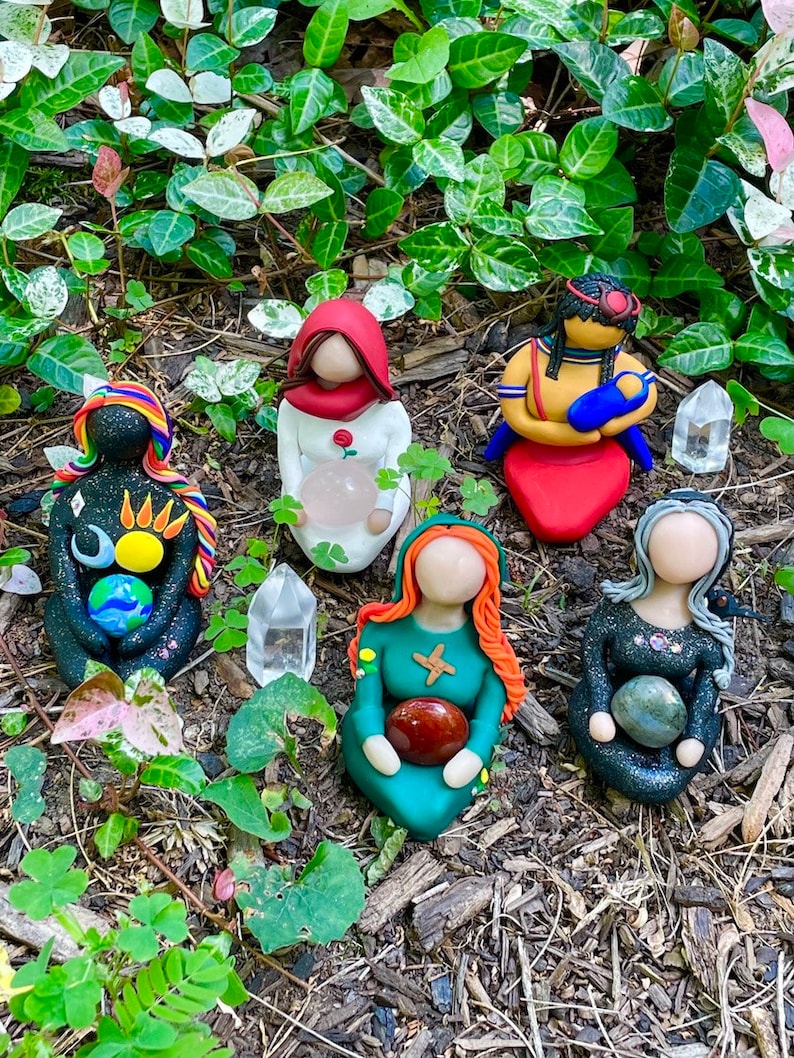 Mother Goddess Universe - Polymer Clay Figurine Divine Feminine Sparkly ...