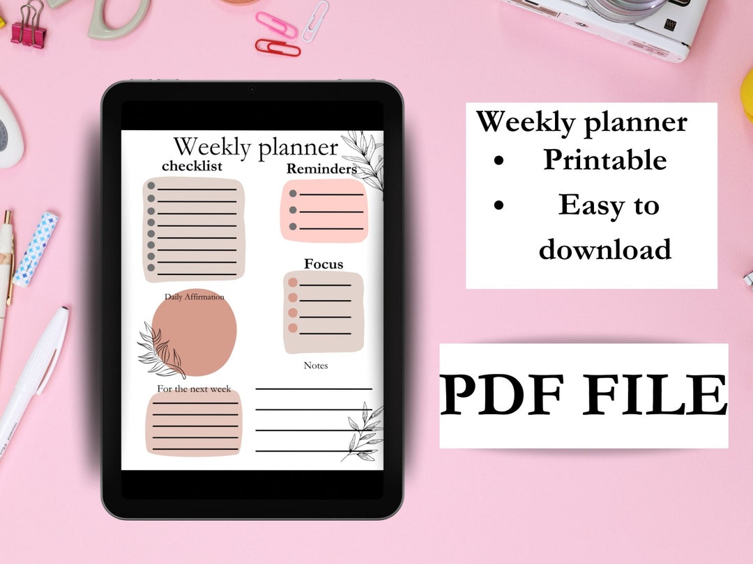 Printable Weekly Planner Pages | Digital Planner, Weekly Planner ...
